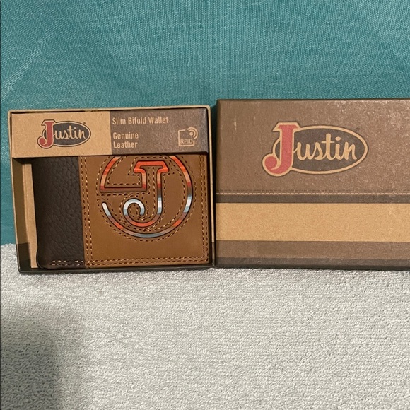 Justin Boots | Accessories | Justin Boots Tan And Brown Leather Slim ...
